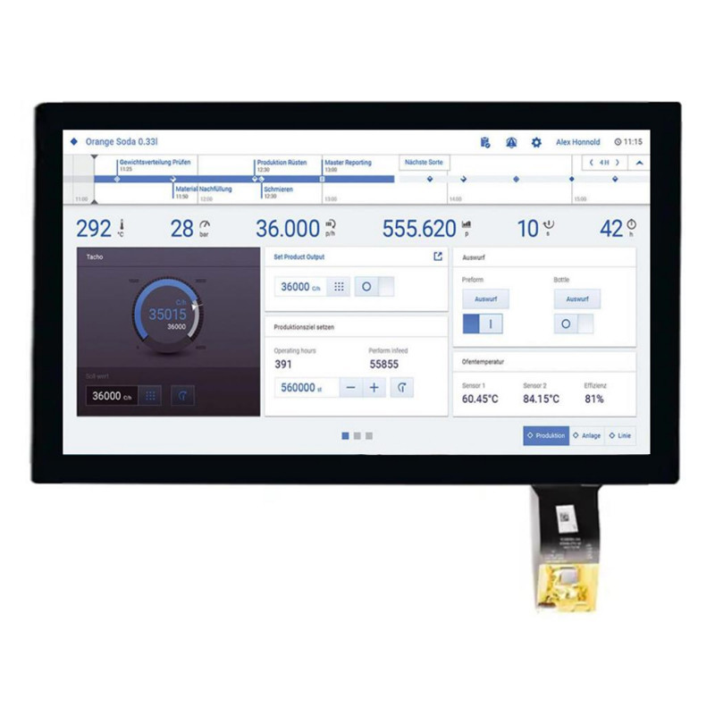 High Brightness 1000Nits 15.6 Inch IPS TFT LCD Display FHD Resolution ...
