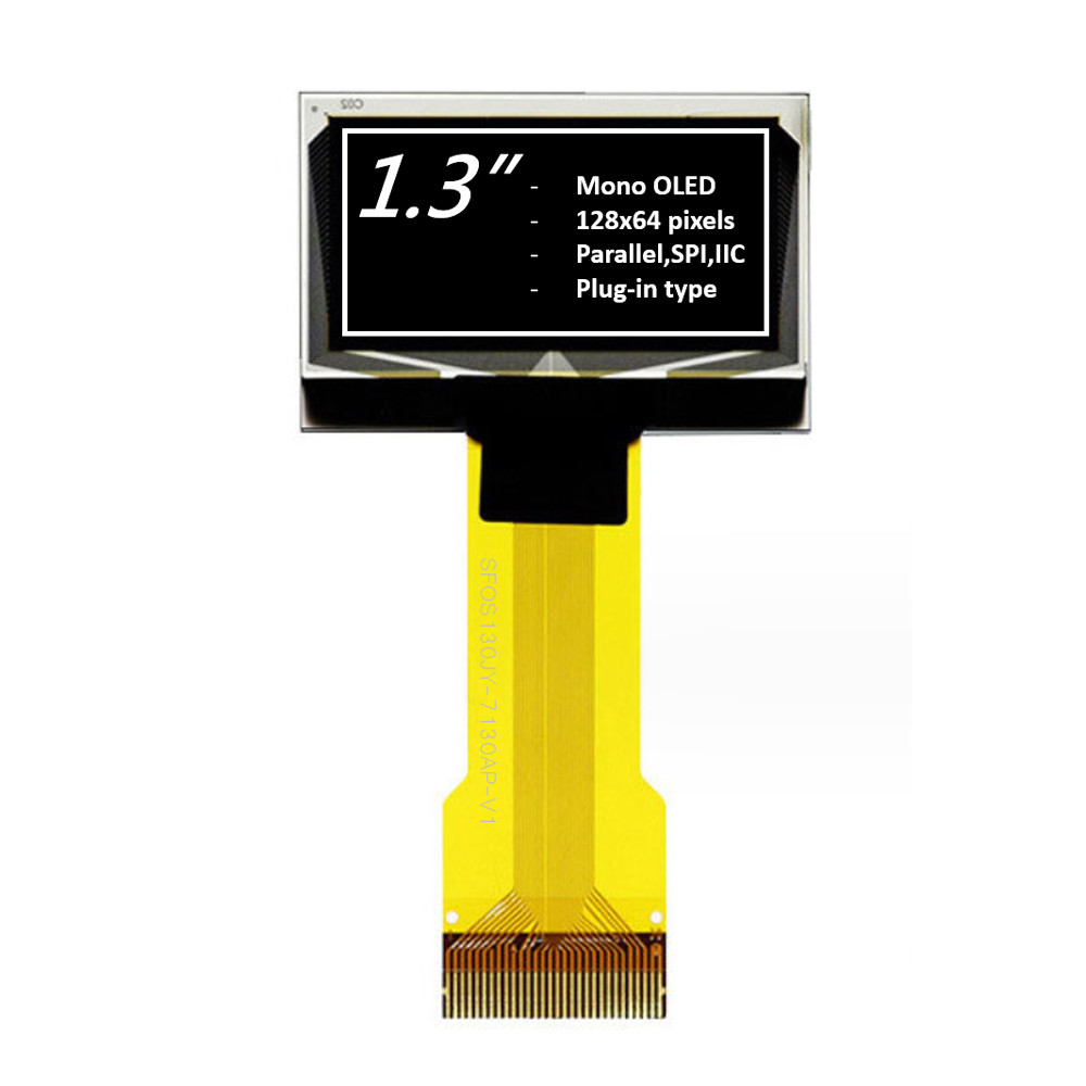1.3 Inch Monochrome OLED Display Module 128x64 Pixel White/Blue Optional