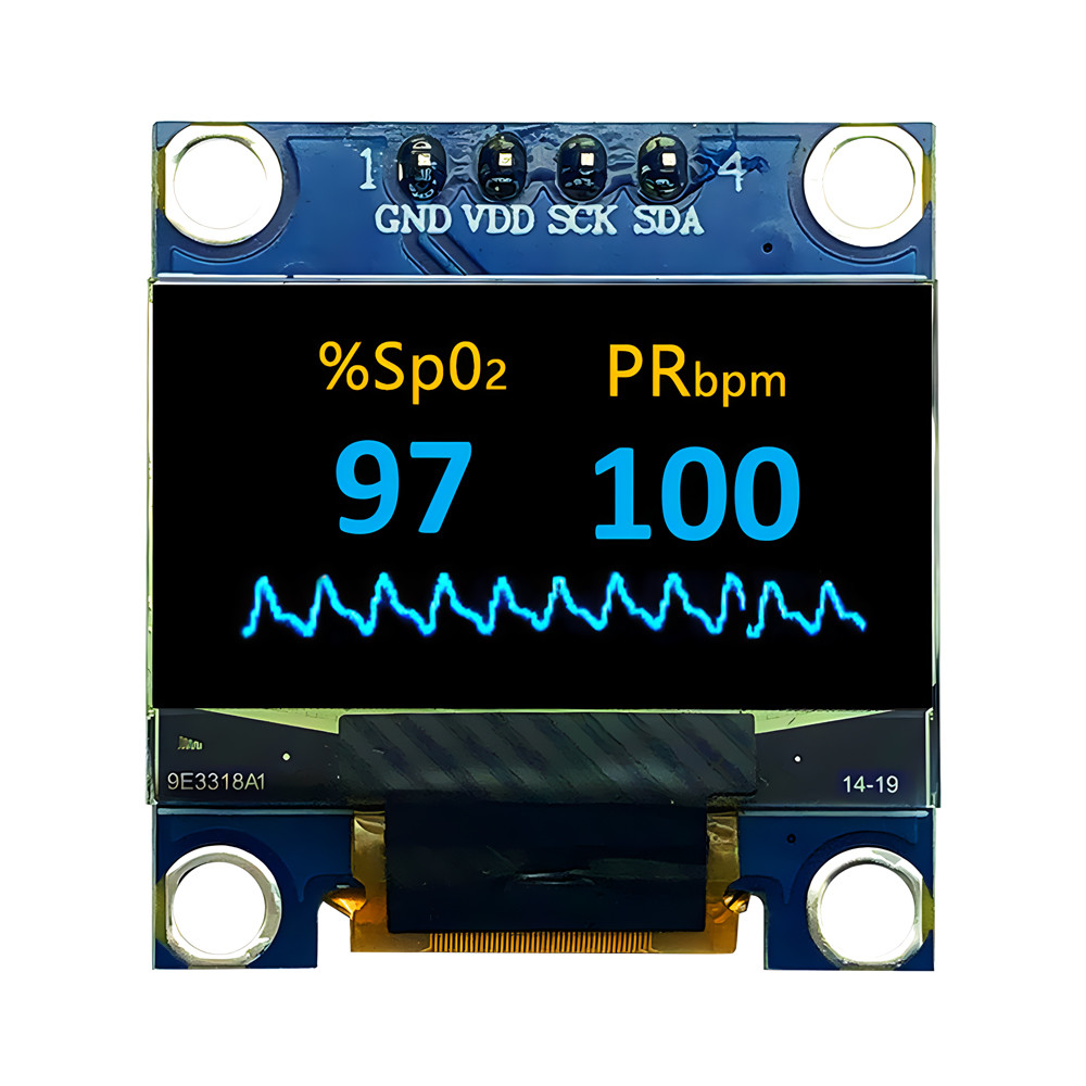 0.96 Inch OLED Display Module - 128x64 I2C, Yellow+Blue, 4-Pin Header ...