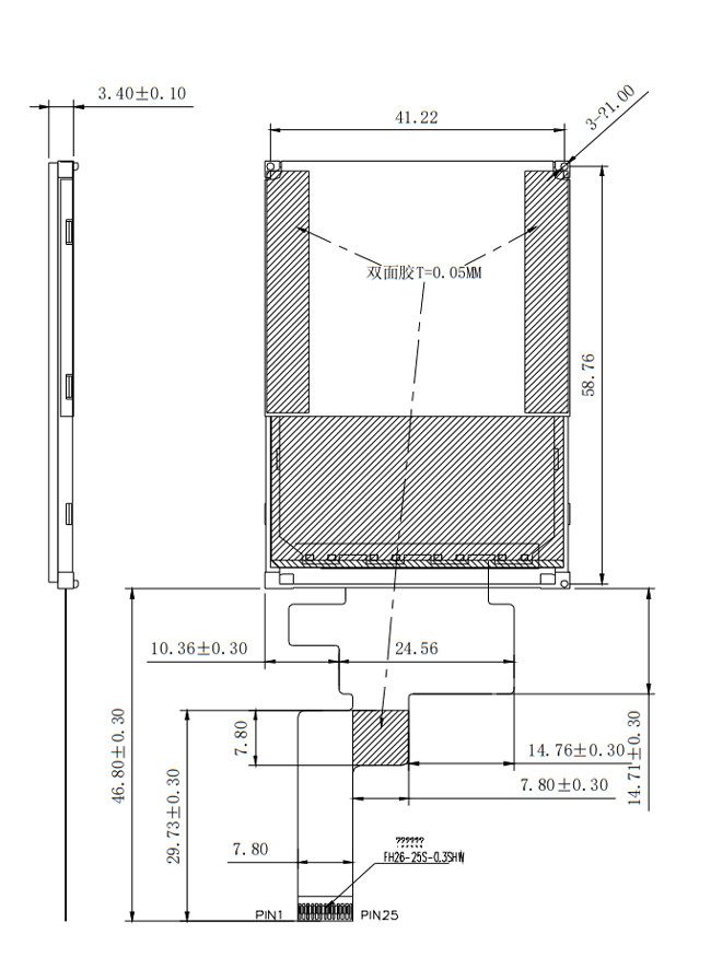 IPS QVGA TFT LCD Display 240x320 With Resistive Touch 2.4" Inch