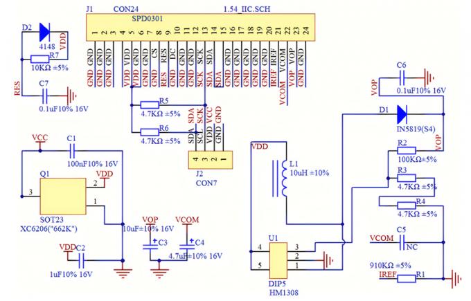 1.54 Inch Graphic OLED Display SSD1309 128x64 Dots Resolution I2C Interface