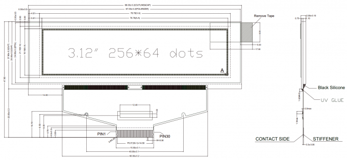 3.12 Inch 256x64 Graphic OLED Display Module With SSD1322 Driver IC ...