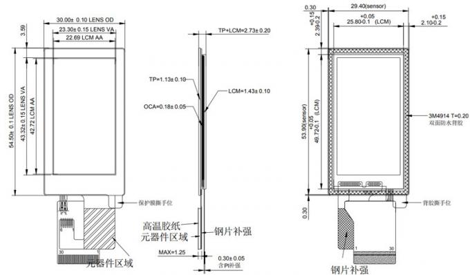 1.9" IPS TFT LCD Touch Screen 170x320 Full Viewing Angle With CTP And ...