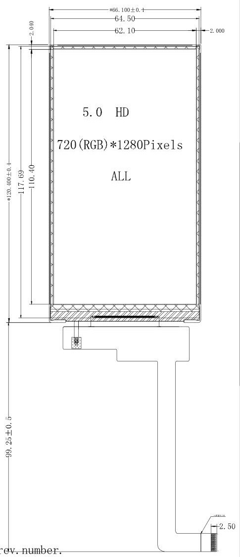 MIPI Interface 5 Inch TFT LCD HD 720x1280 Portrait With CTP LCD Module